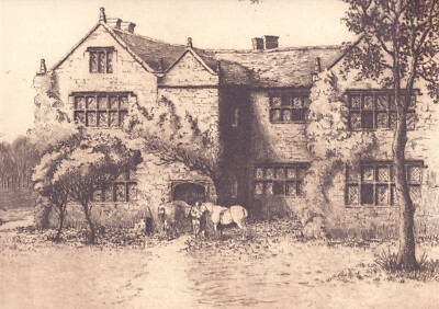 Orig Large Etching - "HEYSHAM OLD HALL" in England, by R.B.E. WOODHOUSE ...