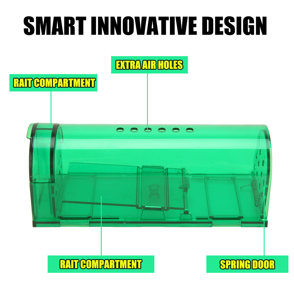 2pc Rat Trap Cage Live Animal Catch Pest Rodent Mice Mouse Bait Control ...