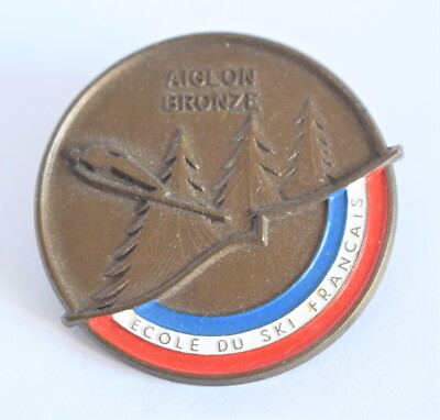 Insigne, broche médaille ski ESF AIGLON Bronze, modèle vintage | eBay