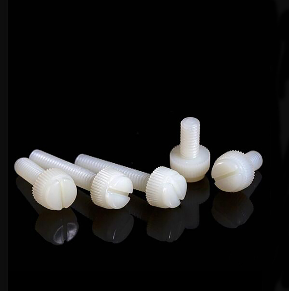 M3 M4 M5 M6 Plastic Slotted Knurled Thumb Screw Nylon White Hand Grip ...