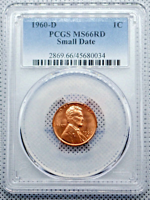 🔥 🔥 1960-D SMALL DATE LINCOLN CENT, PCGS MS 66 RD ,PENNY RED MS66 ...