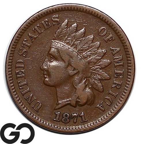 1871 Indian Head Cent Penny, Choice VF Better Date | eBay