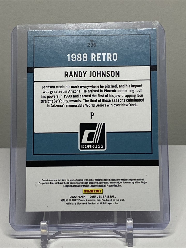 2022 Panini Donruss 1988 Retro Randy Johnson Holo Pink | eBay