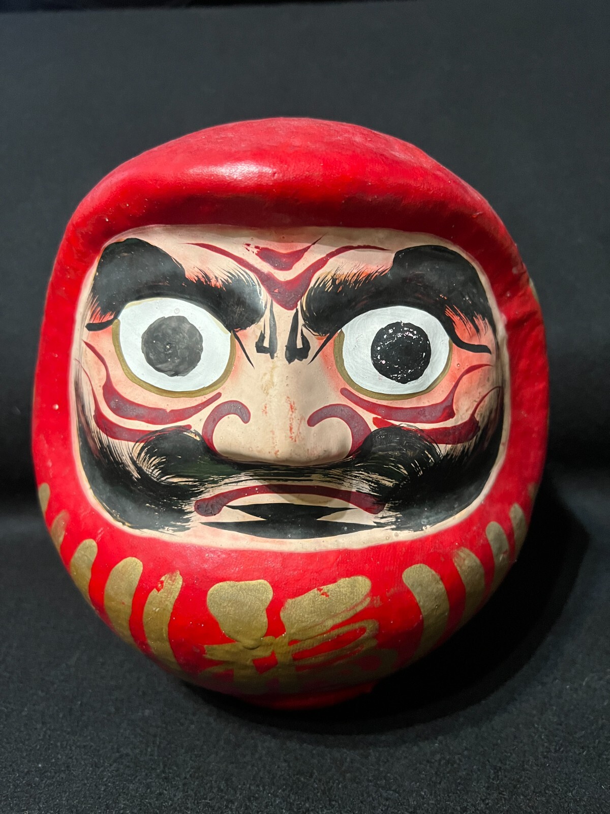 Red Daruma Doll folk art Wish Making Good Luck Fortune Success Japan ...