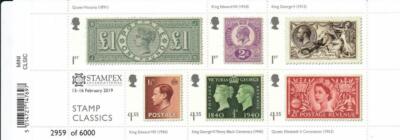 GB 2019 STAMP CLASSICS STAMPEX OVERPRINT MINIATURE SHEET STAMP SET ...