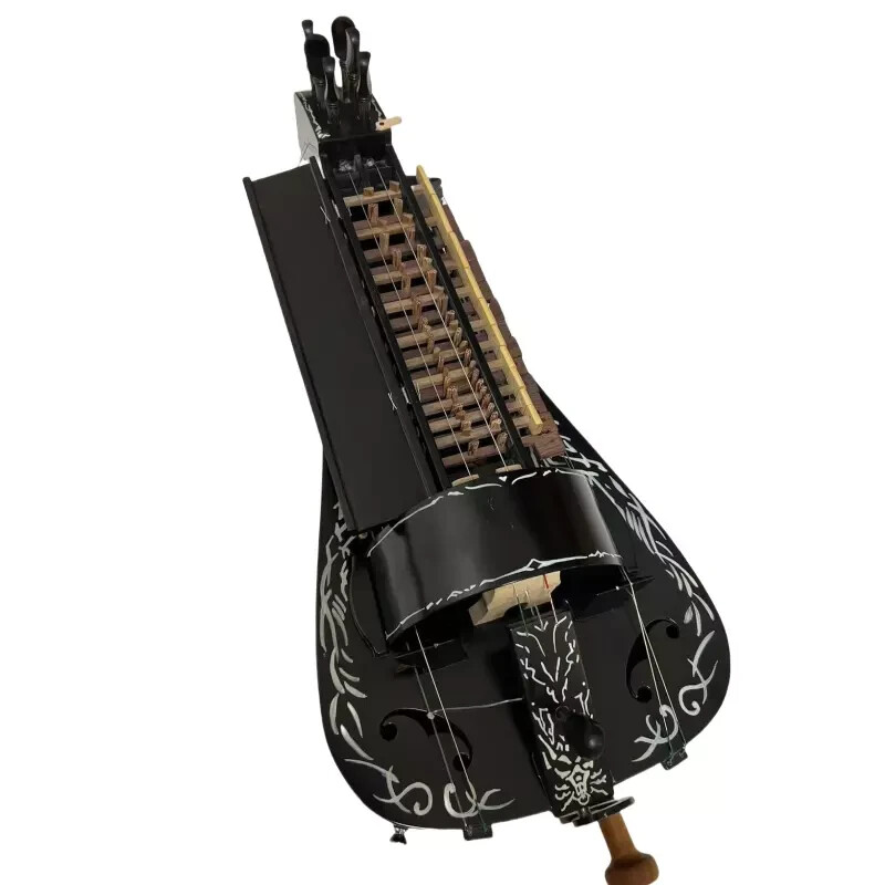 Black Hurdy-gurdy, 6 strings 24 keys Hurdy Gurdy, pretty drawing.Good ...