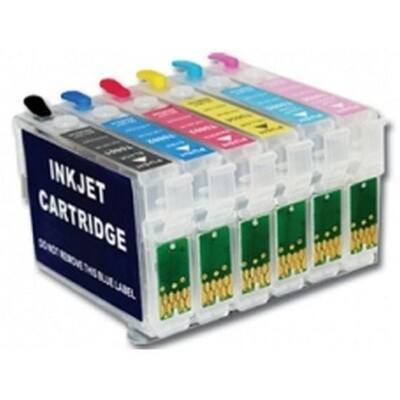 Refillable Cartridges T0807, for Epson Printers Models R265, R285, P50 ...