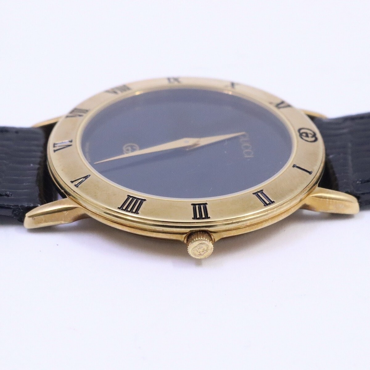 Gucci 3000M 33mm Watch Quartz Men's Genuine Belt Black Dial Gold ...