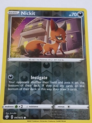 NICKIT 047/072 Shining Fates Pokemon Card Reverse Holo NEW | eBay Australia