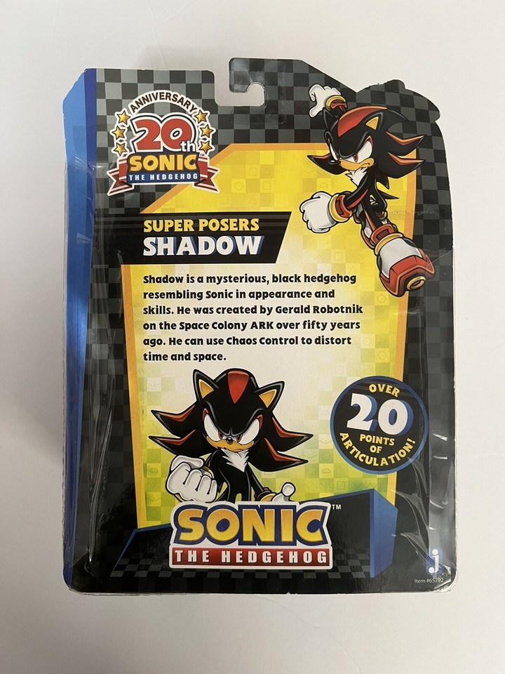 NEW 2011 Sonic The Hedgehog Super Posers SHADOW 7” Figure 20th ...