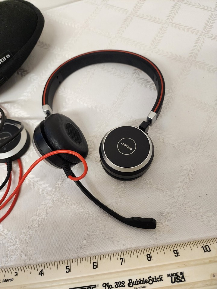 Jabra GN Evolve 40 MS Stereo Wired Headset HSC017 W/ ENC010 Adapter VGC ...