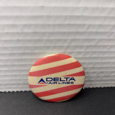 VINTAGE “DELTA AIRLINES” Collectible Pin Back Metal Button (GREAT ...
