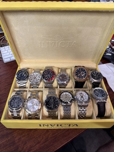 Lot Of 12 INVICTA Watches W/ Travel Case Included - All New Batteries ...