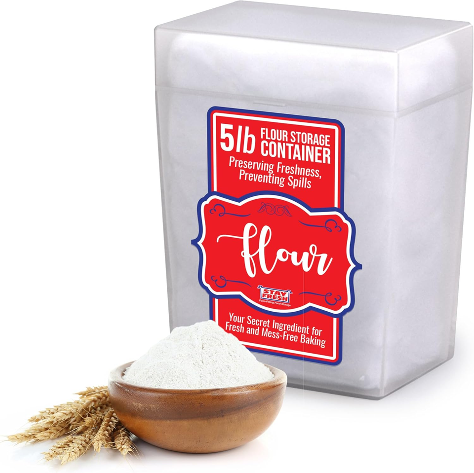Stay Fresh Clear Flour Storage Container - Plastic Flour Canister for ...