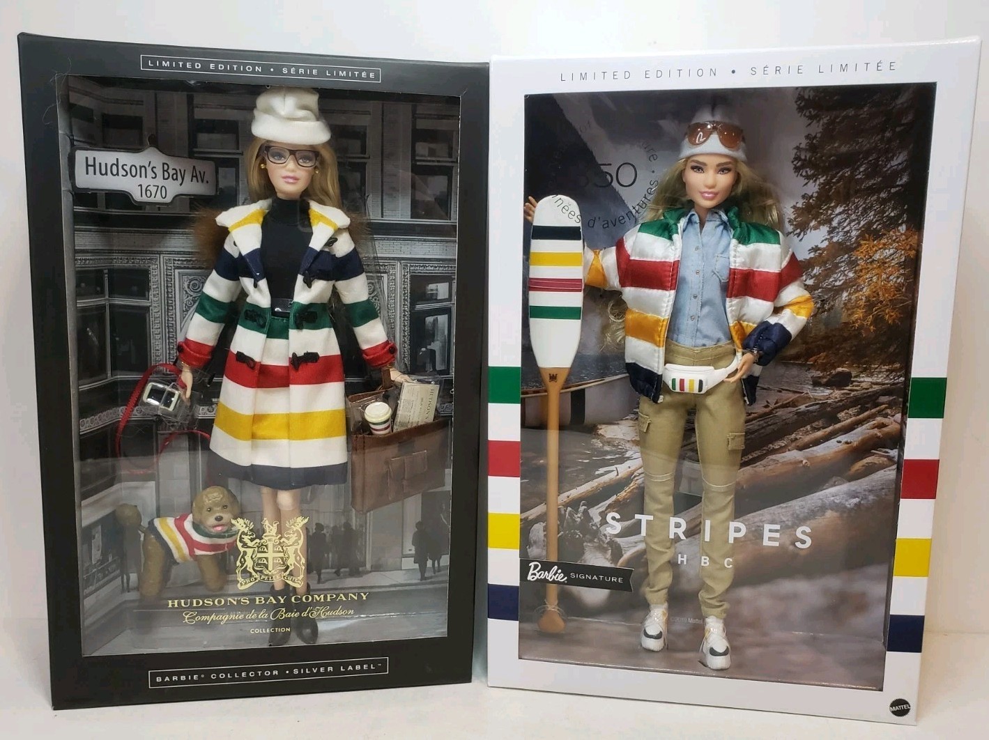 2 PC HUDSON'S BAY BARBIE DOLL LOT COMPANY & HBC STRIPES MATTEL NRFB | eBay