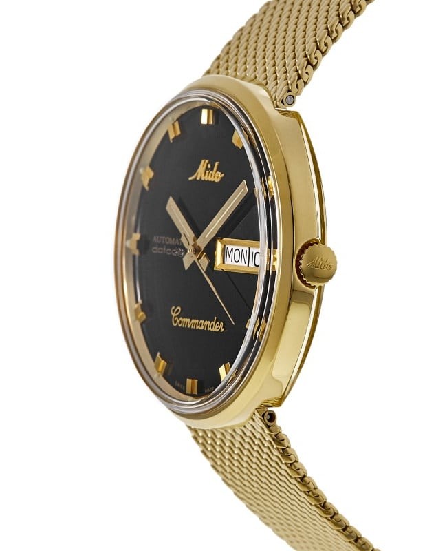 New Mido Commander 1959 Black Dial Gold Steel Men's Watch M8429.3.28.13 ...