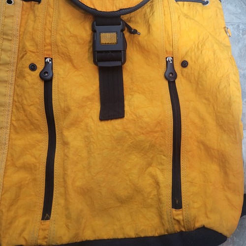 Vintage Kipling Safety Bucket Backpack Yellow Cinch Closure Reflective ...