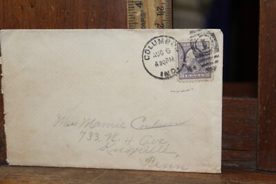 Cancelled Stamp & Envelope 3 Cent Washington Knoxville TN Columbus IND ...