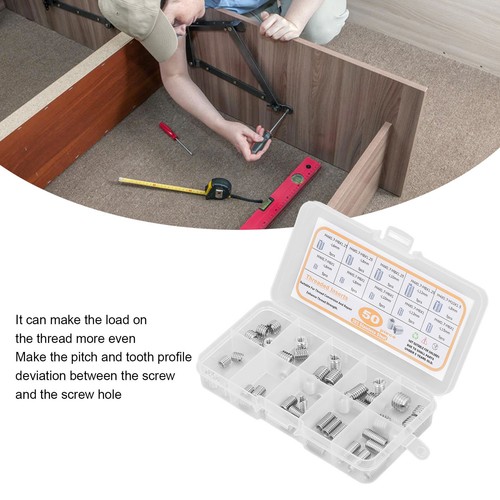 50Pcs Threaded Inserts 303 Stainless Steel Thread Insert Kit With ...