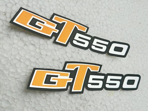 Pair Suzuki GT550 GT 550 Side Frame Cover Sticker Emblem Decal Logo Set ...