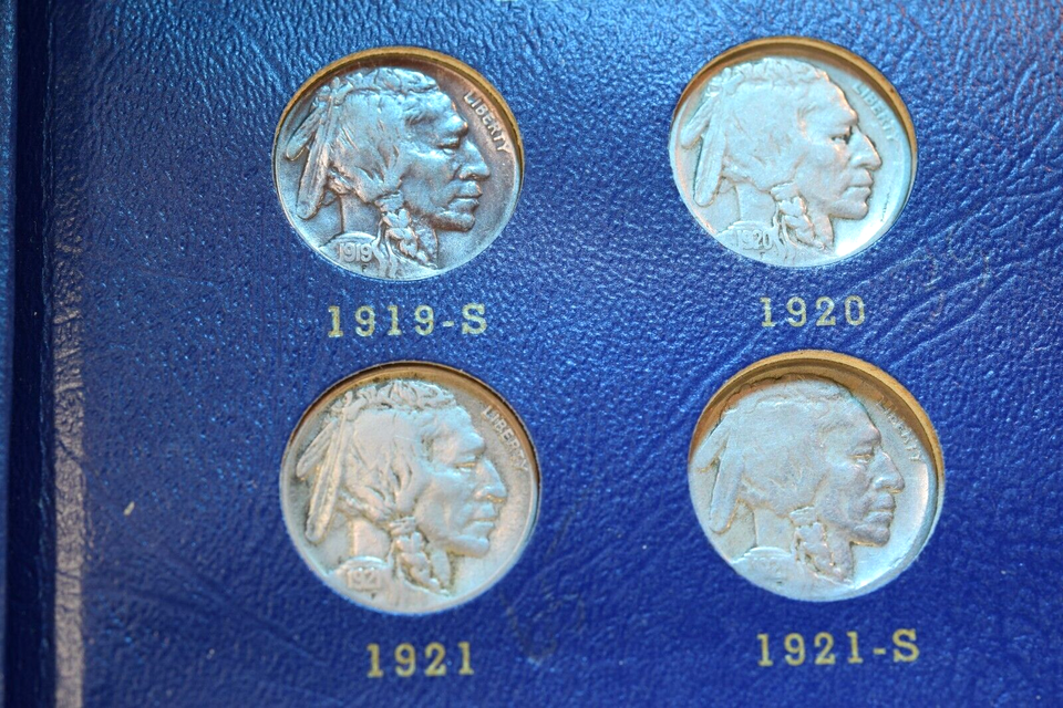 1913-1938 BUFFALO NICKEL COMPLETE SET ALL NATURAL DATES GREAT NICKEL ...