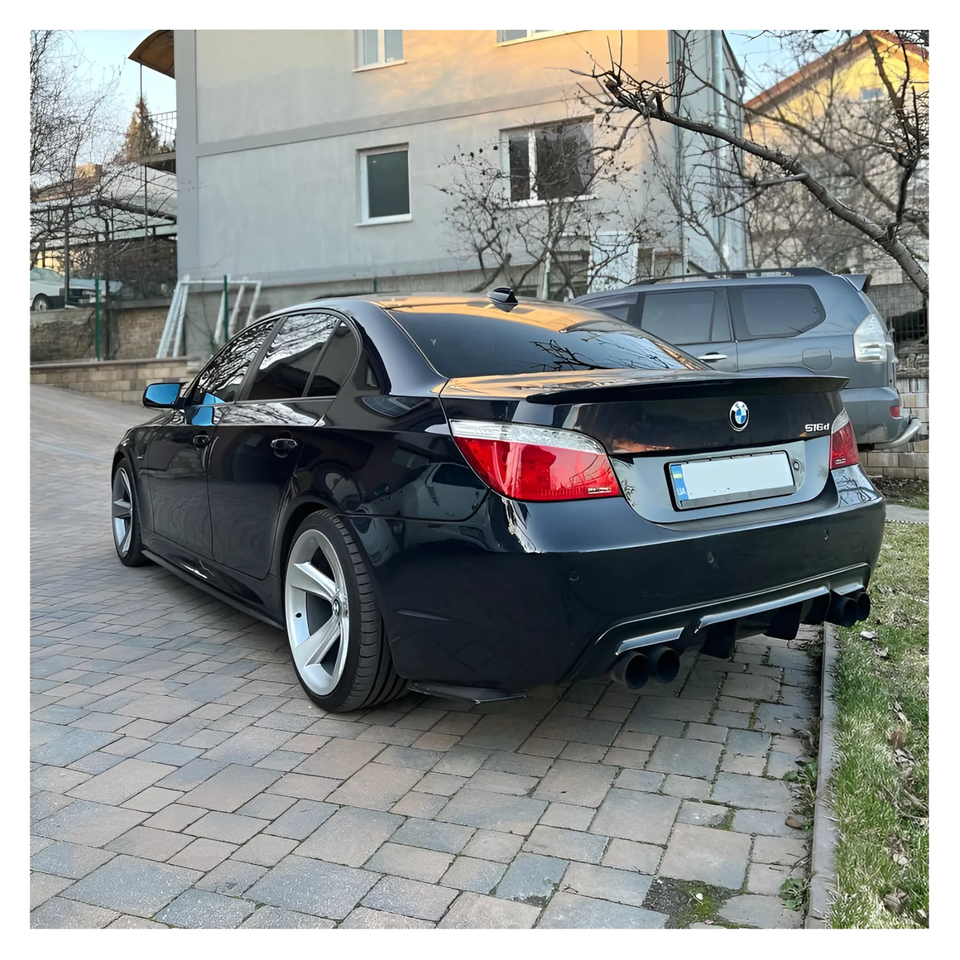 BMW E60 E61 m tech m sport rear diffuser twin dual exhaust abs plastic ...