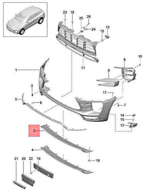 Genuine Porsche Front Spoilerntnahme 95B807061B1E0 OEM for sale online ...