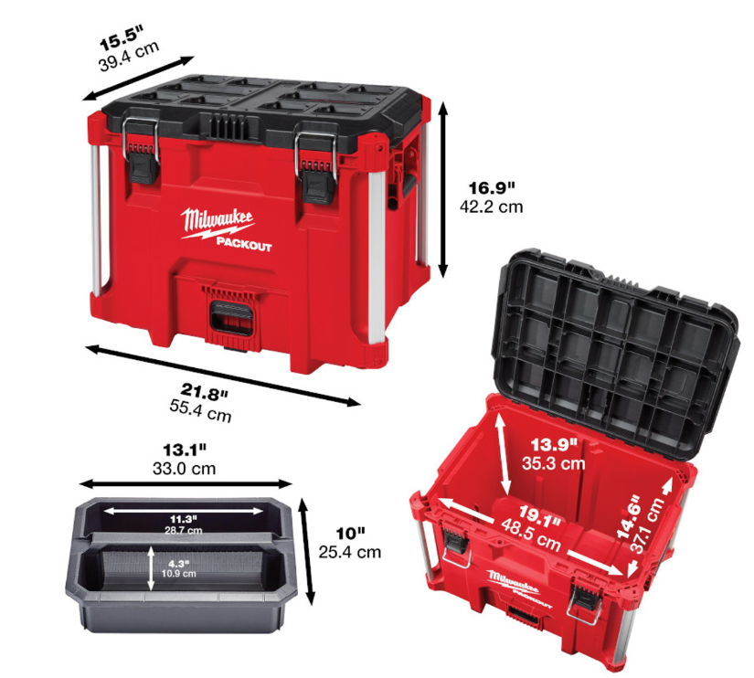 Milwaukee Tool 48-22-8429 Packout Xl Tool Box, Impact-Resistant ...