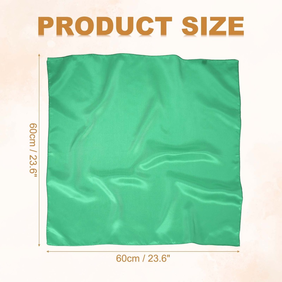 Satin Neck Square Scarf Solid Color Silk Head Scarf, Bright Green | eBay