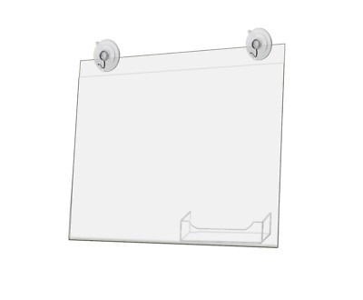 Window Sign Holder with Card Pocket 11 x 8.5 Inch with 2 Suction Cups ...