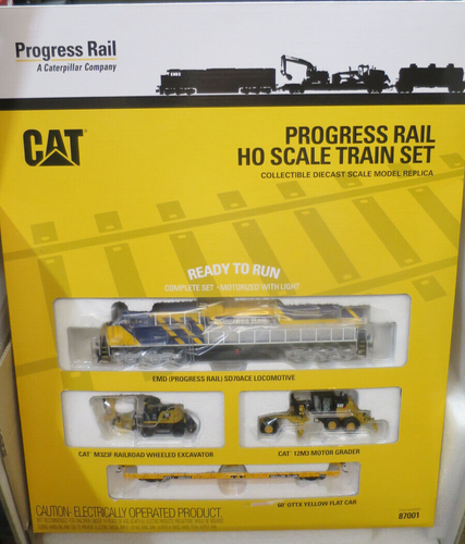 Caterpillar CAT Progress Rail HO Train Set Walthers / Diecast Master #87001 new | eBay Australia