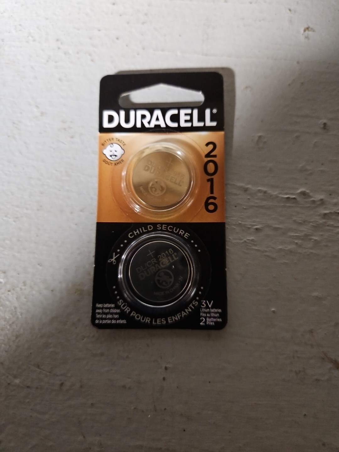 Duracell DL2016 CR2016 3V Lithium Coin Battery Long Lasting + Long-Term ...