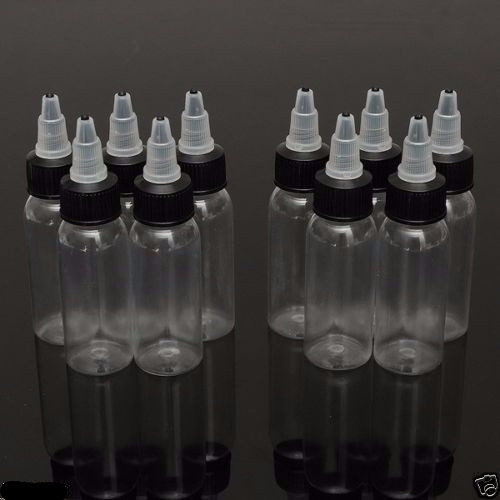 New 10PCS 30ml 1OZ Twist Cap Empty Plastic Tattoo Ink Pigment Bottle ...