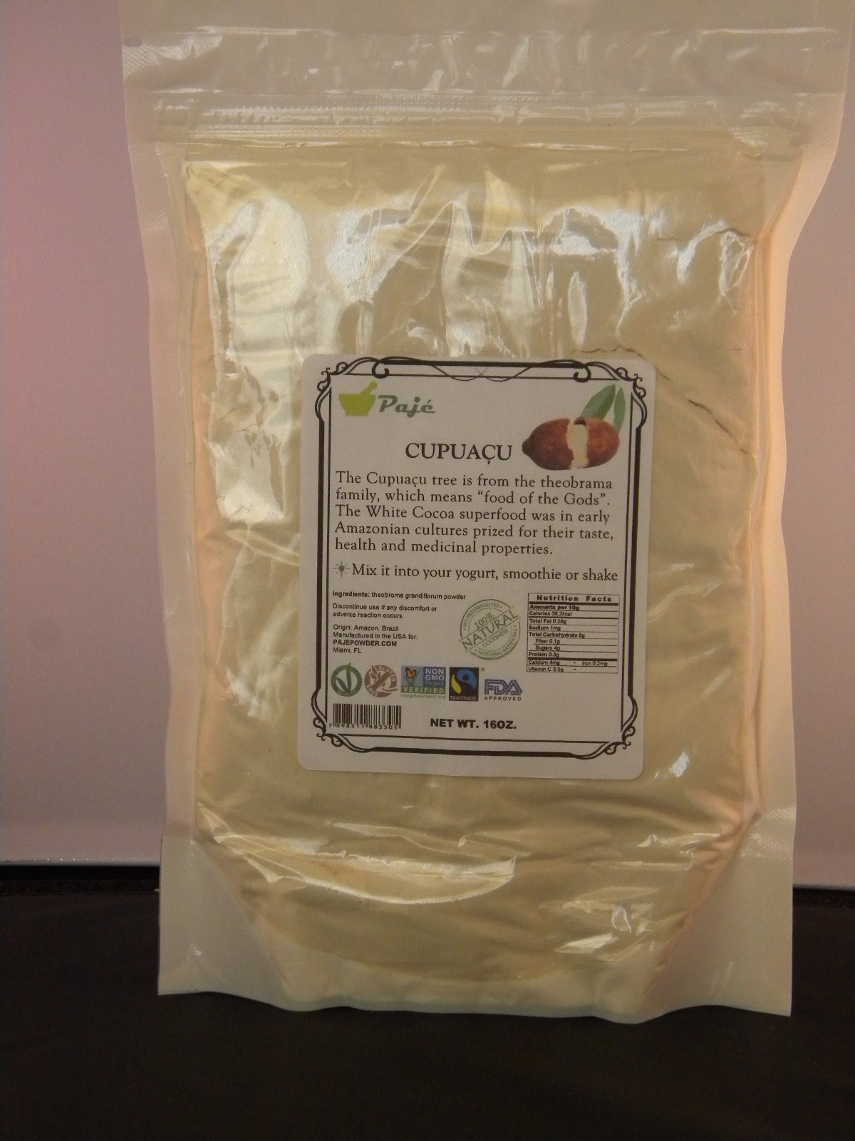CUPUACU powder fruit 16oz 1lb Superfood, anti-aging, protein, detox ...