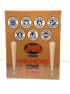 Unbleached Job Virgin Cones King Size - 32/3 Packs= 96 Total Job Cones ...