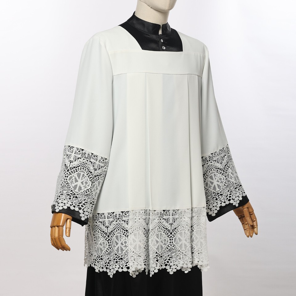Clergy Surplice with Lace Band Catholic Surplice Mass Liturgical Priest ...