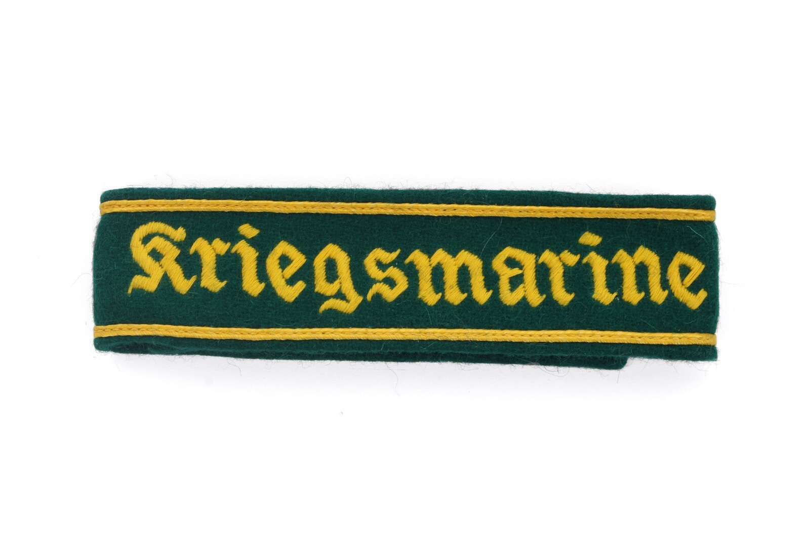 WW2 German Kriegsmarine Cuff Title - Bottle Green and Yellow Military ...