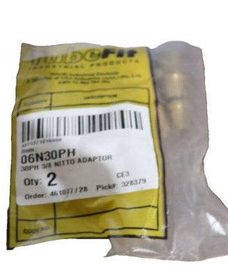 NEW TUBE FIT BRASS 30PH 3/8 NITTO ADAPTOR (2) -PART 06N30PH FREE AU ...