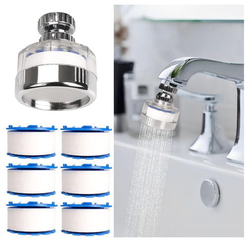 7Pcs Sink Water Filter with Filter Elements Set, Universal Sink Faucet ...