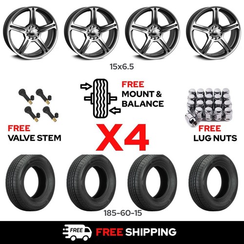 15" PRIMAX 772 w/ 185/60R15 Touring Wheel & Tire Package for 2014 Honda ...