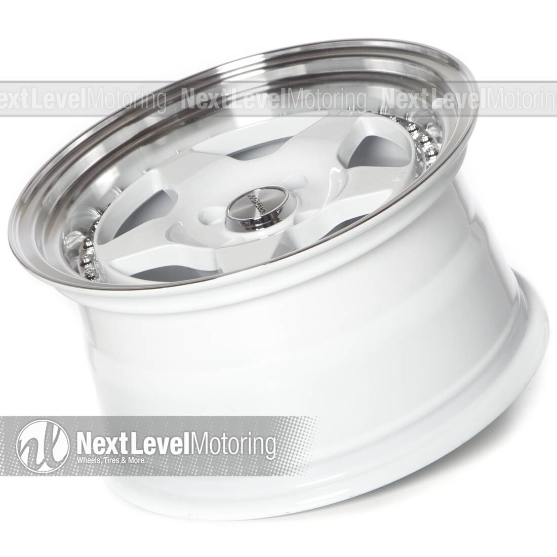 (1) Circuit Performance CP26 15x8 4x100 +25 Gloss White Wheels Rims 5 ...