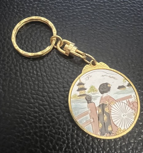 Vintage RARE "Memory Of JAPAN" FOB Geisha Girl Japan Keychain Keyring ...