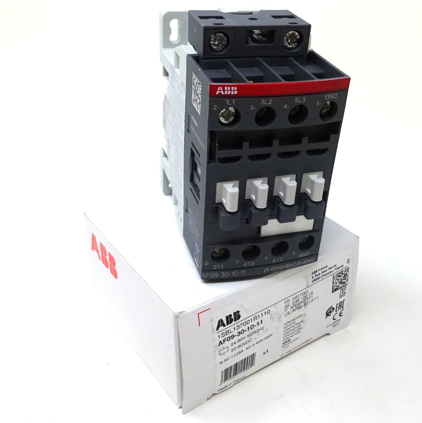 ABB AF09 Contactor - 3-Pole, 1NC, Industrial Grade