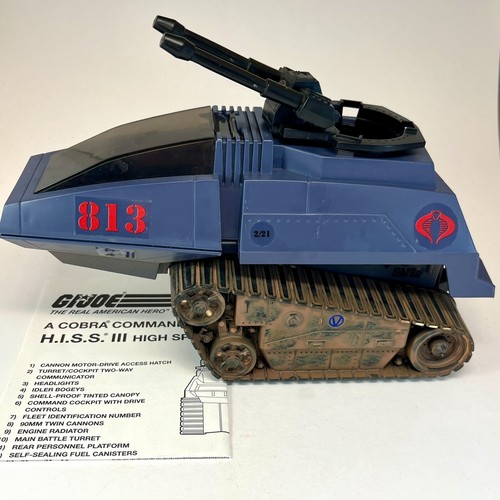 VTG GI Joe ARAH 2000 Cobra Hiss Tank III COMPLETE W/ BLUE PRINTS ...