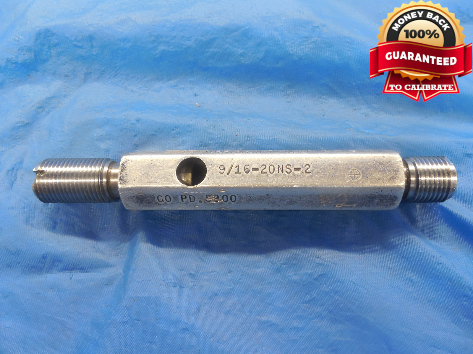 9/16 20 NS 2 THREAD PLUG GAGE .5625 GO NO GO P.D.'S = .5300 & .5341 UNS ...