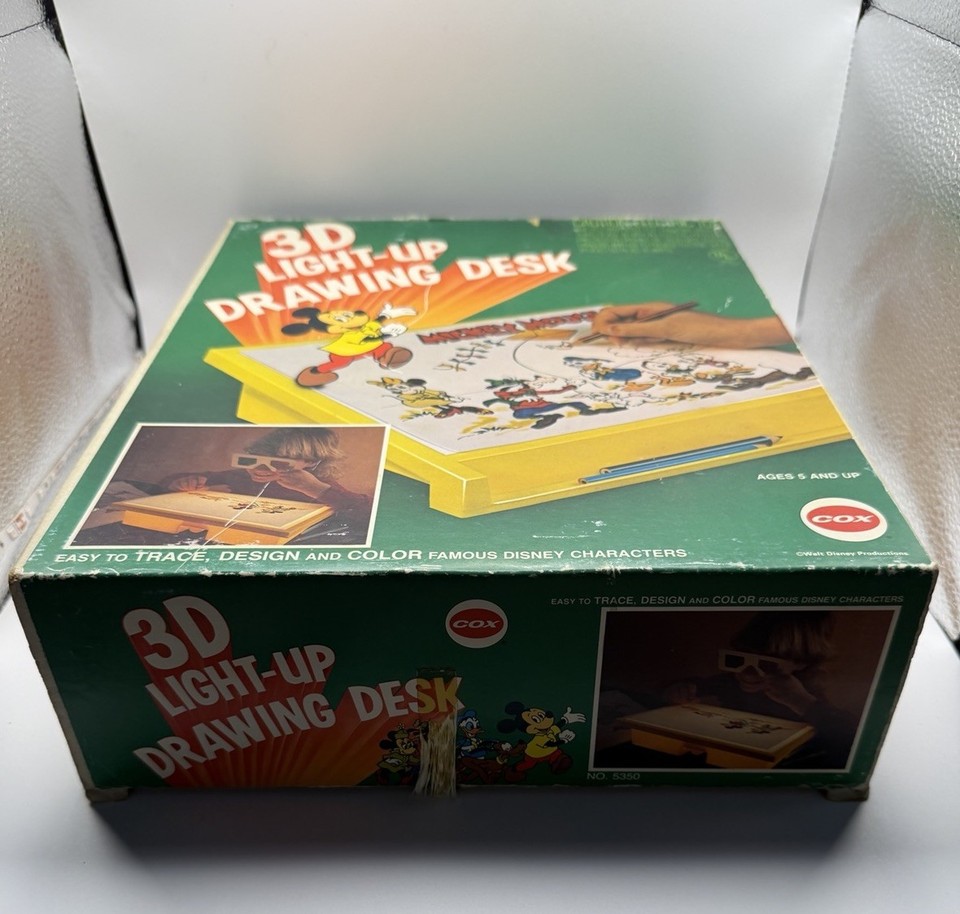 Vintage Cox Disney Mickey Mouse 3D Light-Up Drawing Desk Boxed | eBay