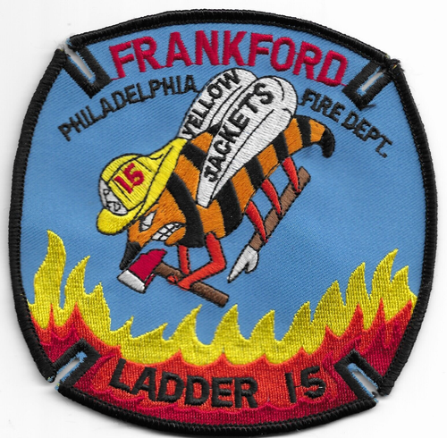 Vintage - Philadelphia Ladder - 15 "Yellow Jackets", PA (5" x 5") fire ...