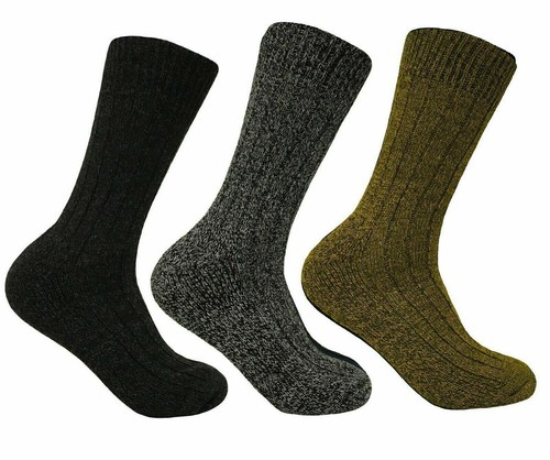 1Pair Men Thick Heavy Duty Wool Blend Work Hiking Boot Socks Winter ...