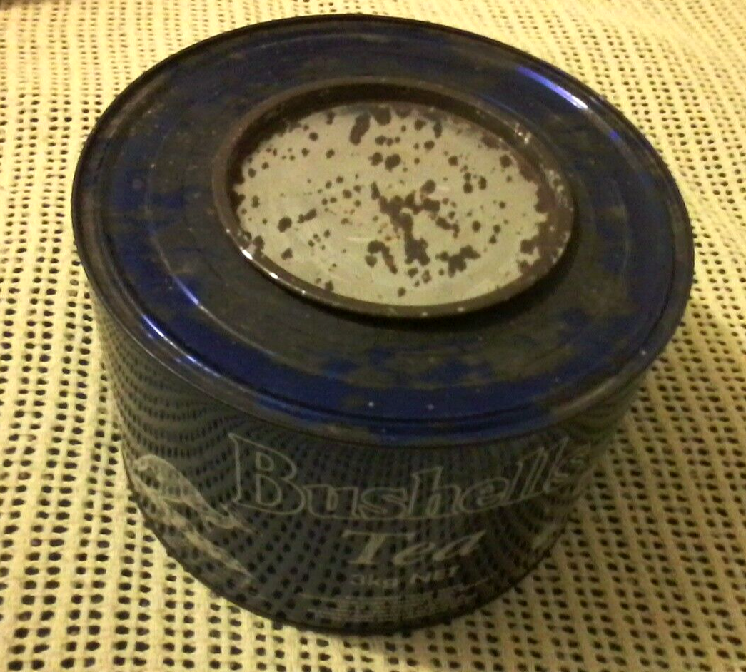 VINTAGE AUSTRALIAN BUSHELLS BLUE TEA TIN KITCHENALIA 3KG AUSTRALIANA ...