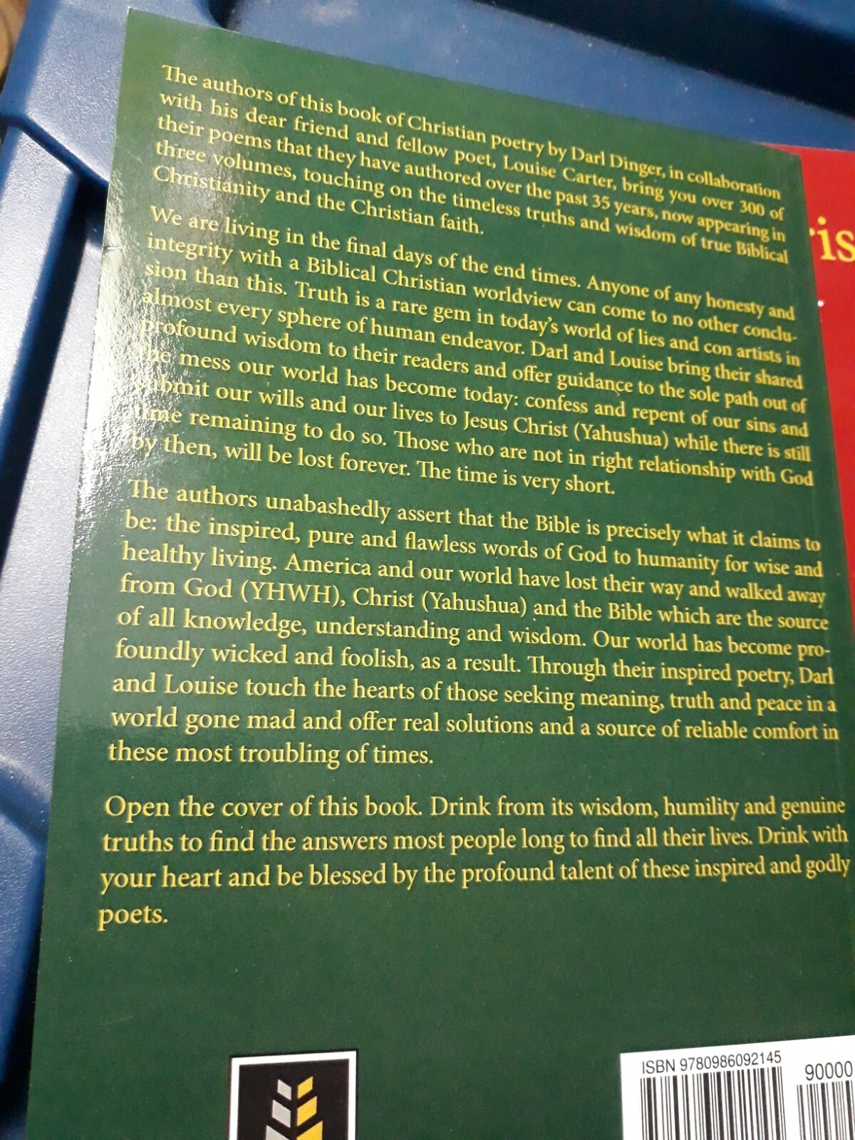 Ode To Jesus Christ: Poems By Darl Dinger & Louise Carter Brand New! 3 ...